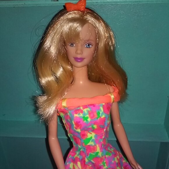barbie= | Toys | Barbie Doll In Spring Flowers Dress Ooak | Poshmark